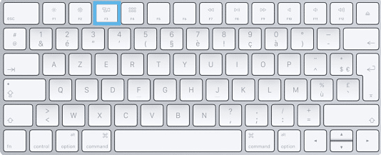 La touche F3 sur Mac